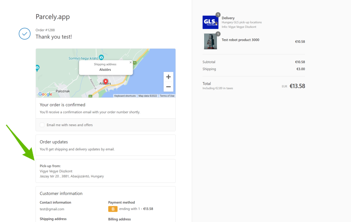 Shopify GLS ParcelShop pick-up points - Parcely.app